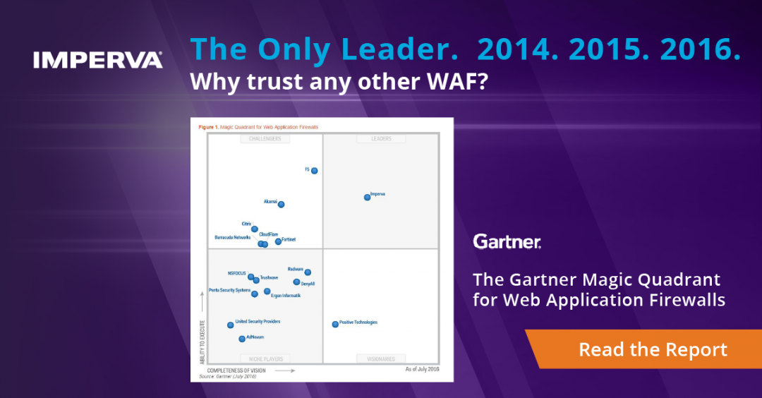 Imperva 連續三年被 Gartner 評選為WAF市場唯一領導象限廠商 | 專業資安代理商 - CipherTech 亞利安科技
